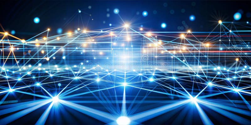 Digital Representation Of A Network With Multiple Connection Points Symbolizing The Abstract