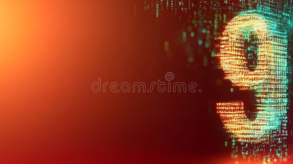 Digital Representation of the Number Nine Illuminated with Binary Code ...