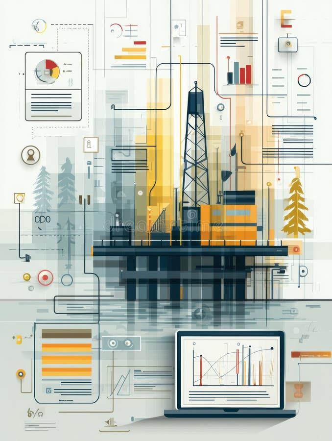 Digital Representation Oil Rig Integrated Advanced Technology Elements ...