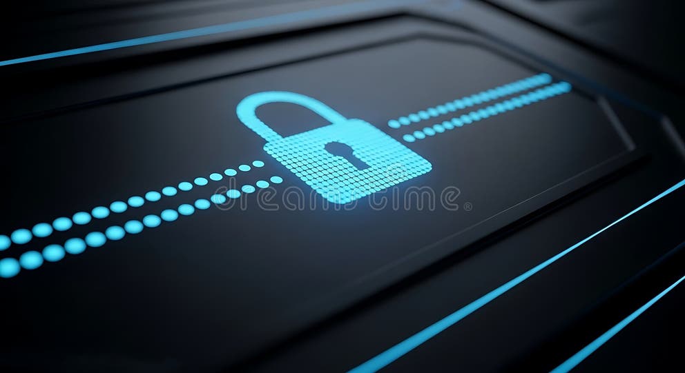 A Digital Representation of a Padlock Icon on a Dark Surface. the ...