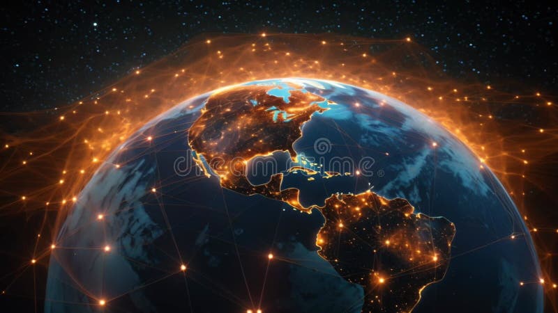 Planet Earth Rotating Showing North and South America Stock Video ...