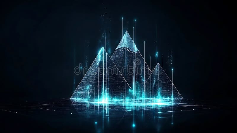 Digital Representation of Pyramids with Glowing Highlights and Beams ...