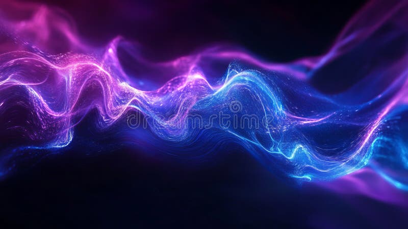 Digital Representation of Space-time with Vibrant Blue and Purple Waves ...