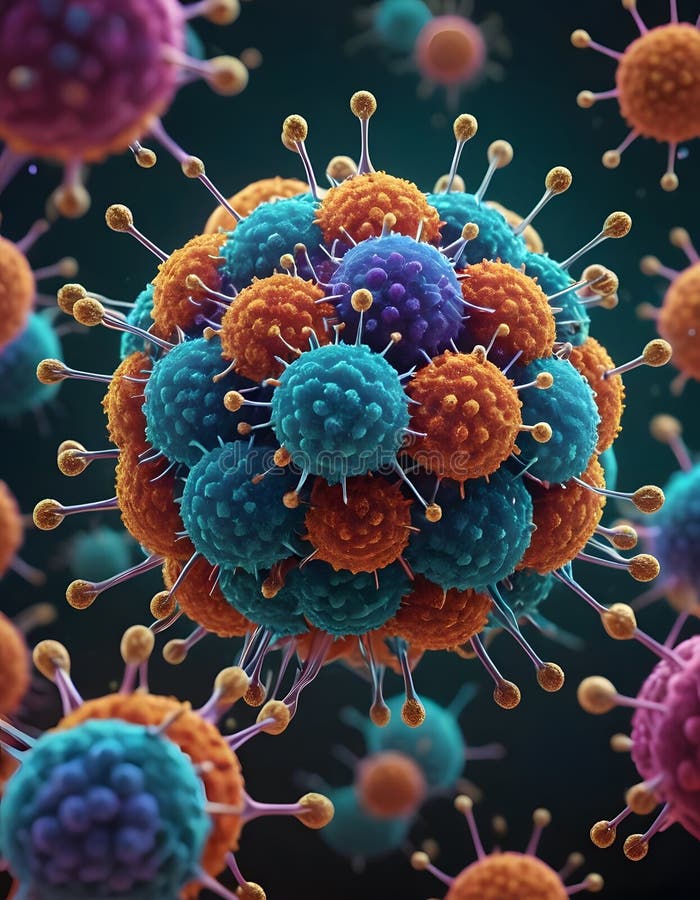 Colorful Viral Particles Representation AI Generative Stock Photo ...