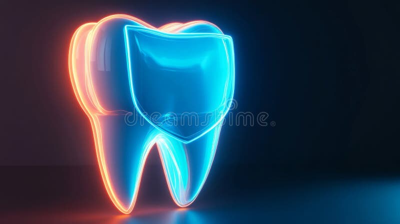 Digital Representation of Tooth with Protective Shield Symbolizing ...