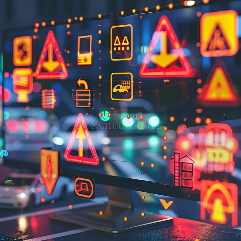 Digital Representation of Traffic Signs for Educational Purposes Stock ...