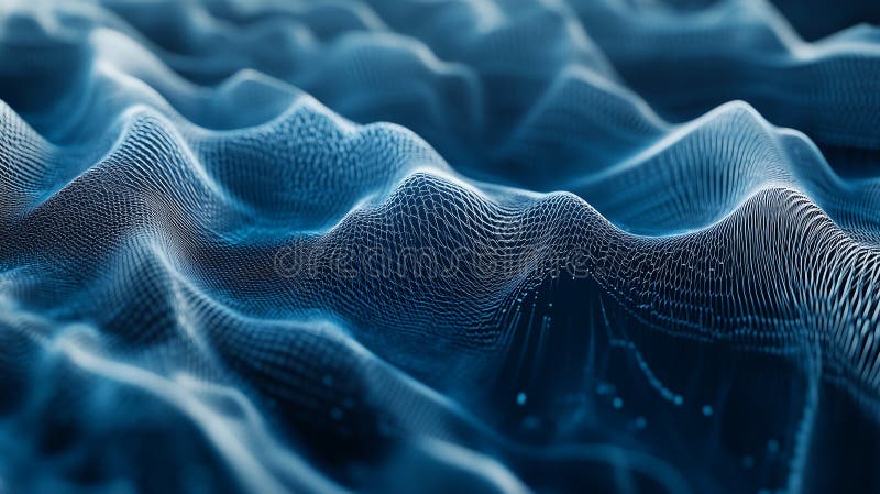 A Digital Representation of Undulating Waves Formed by Intricate Blue ...