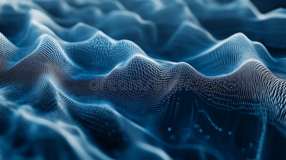 A Digital Representation of Undulating Waves Formed by Intricate Blue ...