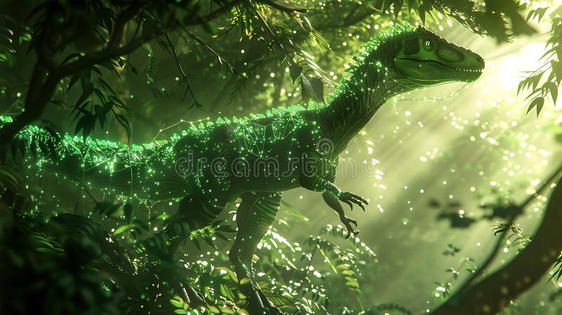 A Digital Representation of a Velociraptor, Featuring a Network of ...