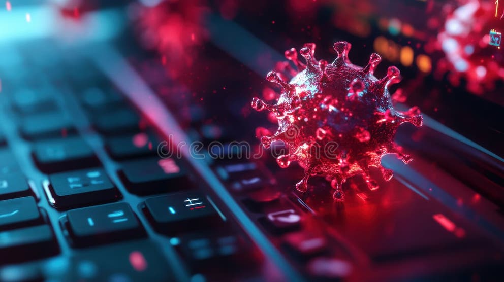 Digital Representation of a Virus on a Computer Keyboard Stock ...