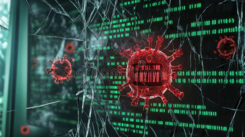 Digital Representation of a Virus Invasion Amidst Computer Code ...
