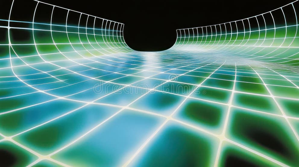 A Digital Representation of a Warped Space-time Grid with Glowing Lines ...