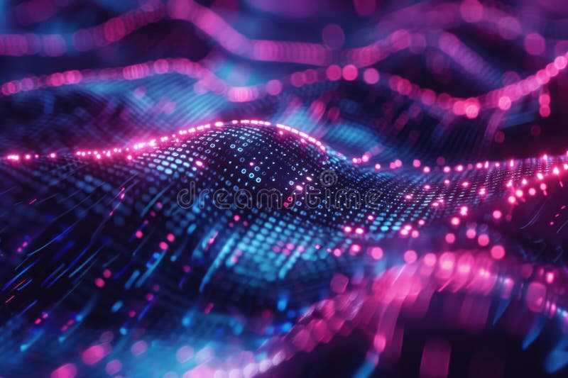 A Digital Representation of a Wave of Lights Stock Image - Image of ...