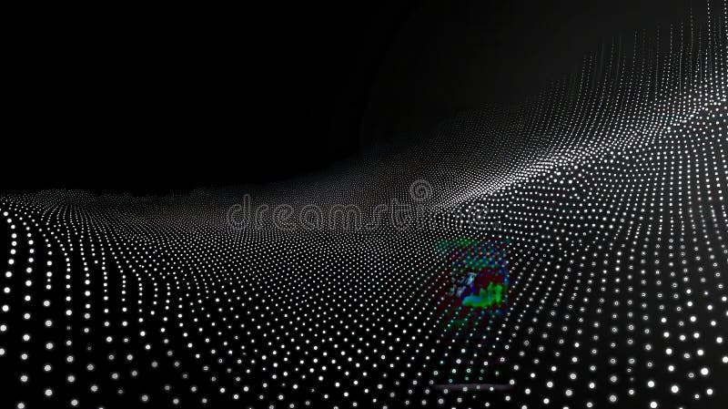 A Digital Representation of a Wave-like Surface Made of Dots Against a ...