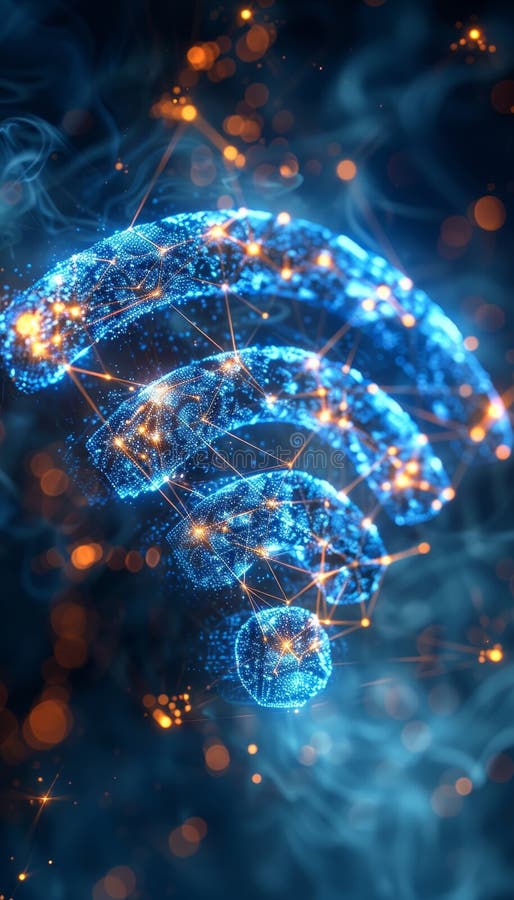 Digital Representation Wireless Connectivity Symbol Glowing Effects ...