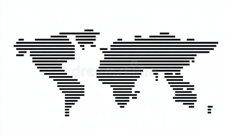 A Digital Representation of the World with Horizontal Lines and a ...