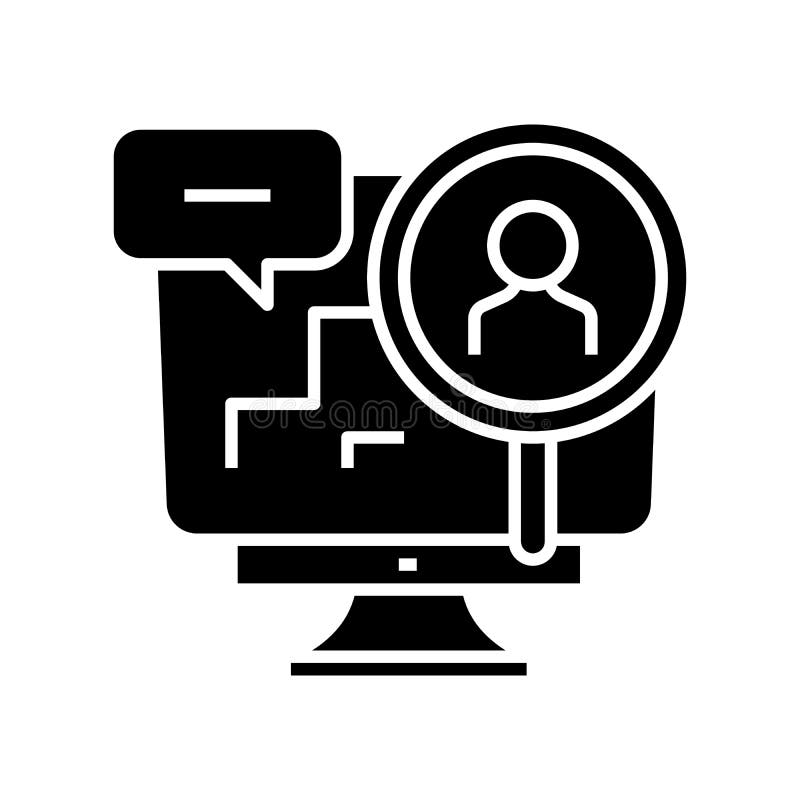 Digital Research Black Icon, Concept Illustration, Vector Flat Symbol ...