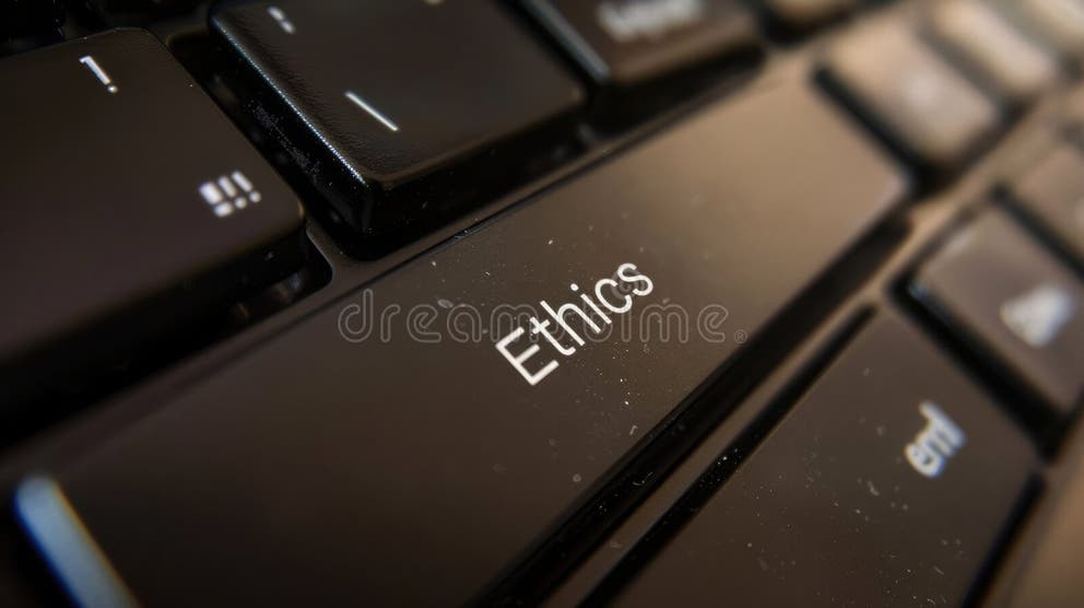 Digital Responsibility Highlighted by an Ethics Key on a Keyboard ...