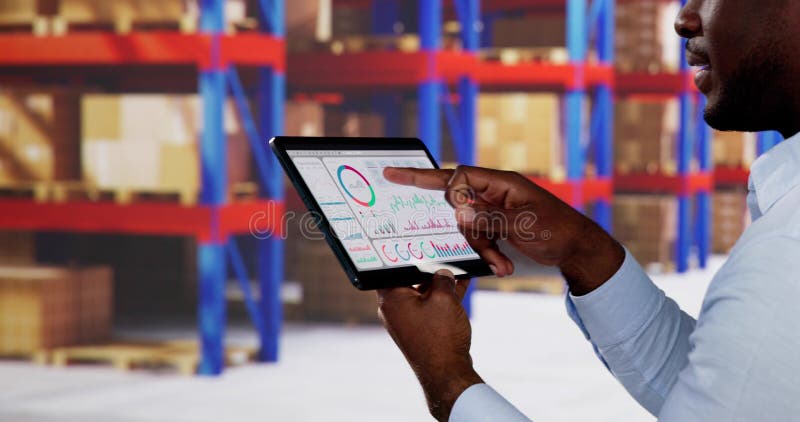 Digital Retail Technology and Warehouse Inventory Stock Image - Image ...