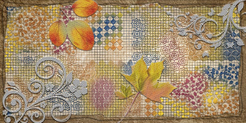 Digital Retro Wall Art Tiles Design for Interior Home or Ceramic Tiles ...