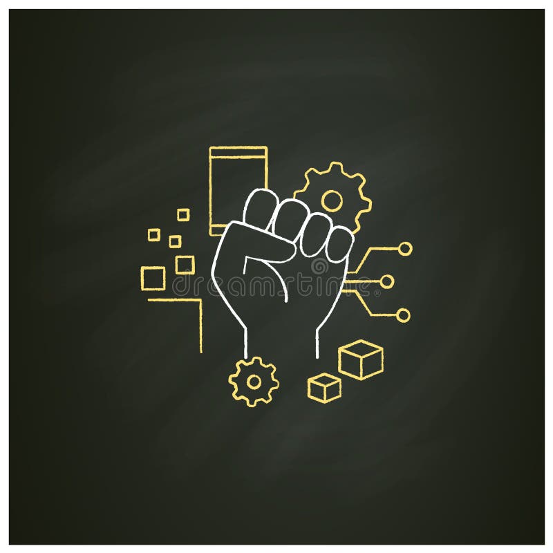 Digital Revolution Chalk Icon Stock Vector - Illustration of revolution ...
