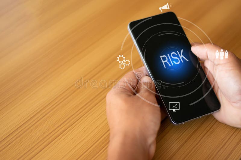 Digital Risk Management and Assessment Concept in Hand, with Icons ...