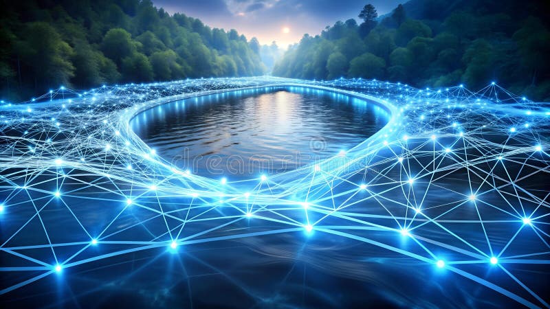 The Digital River a Flow of Data through a Network of Cables Generative ...