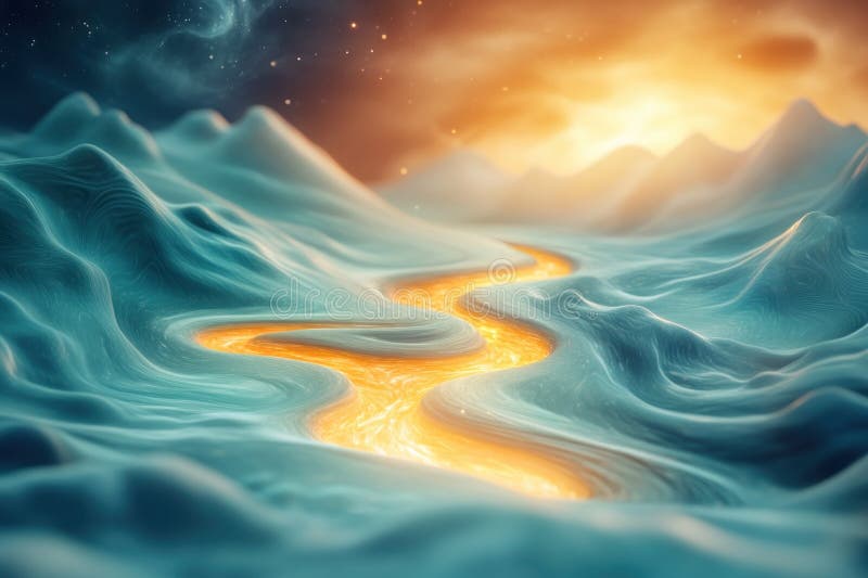 A Digital River Flowing and Splitting into Vibrant Pathways ...