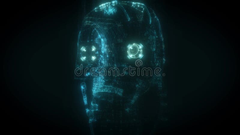 Digital Robot Face 4k stock video. Video of communication - 207722149