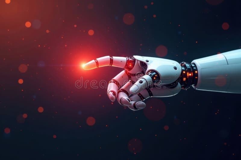 Digital Robot Hand Reaches for a Human-like Gesture , Handshake, Future ...