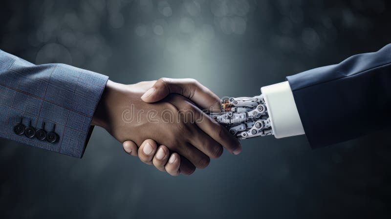 Handshake between a Human and an Ai Robot Stock Illustration ... Handshake between a Human and an Ai Robot Stock Illustration ...