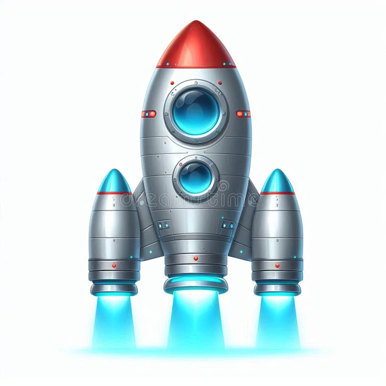 Digital Rocket Artwork stock illustration. Illustration of retro ...