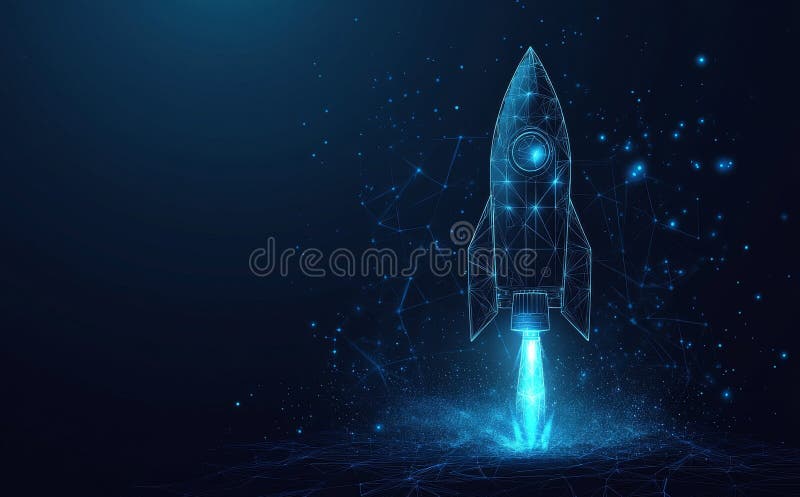 Digital Rocket Launch on a Vertical Street Poster Billboard in a ...