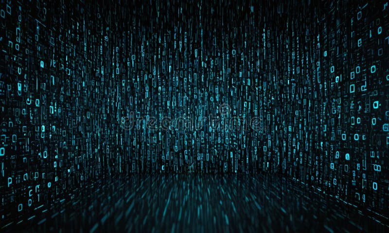 Digital Room with Dark Blue Color Scheme, Featuring Grid-like Pattern ...