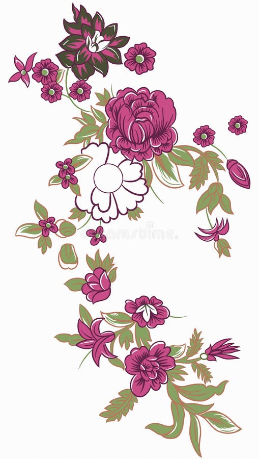 Digital Rose Flower Illustration Stock Illustration - Illustration of ...