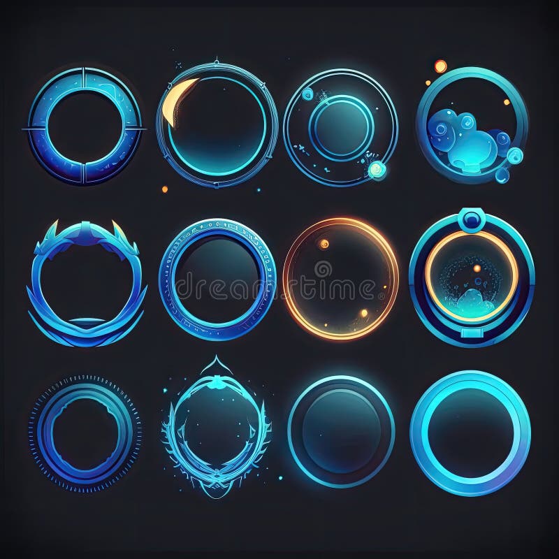 Digital Round Frame Game Ai Generated Stock Illustration - Illustration ...