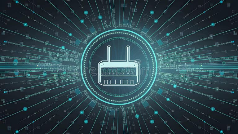 Digital Router Hub: the Core of Network Communications. Concept ...