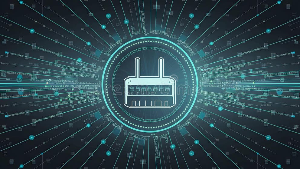 Digital Router Hub: the Core of Network Communications. Concept ...
