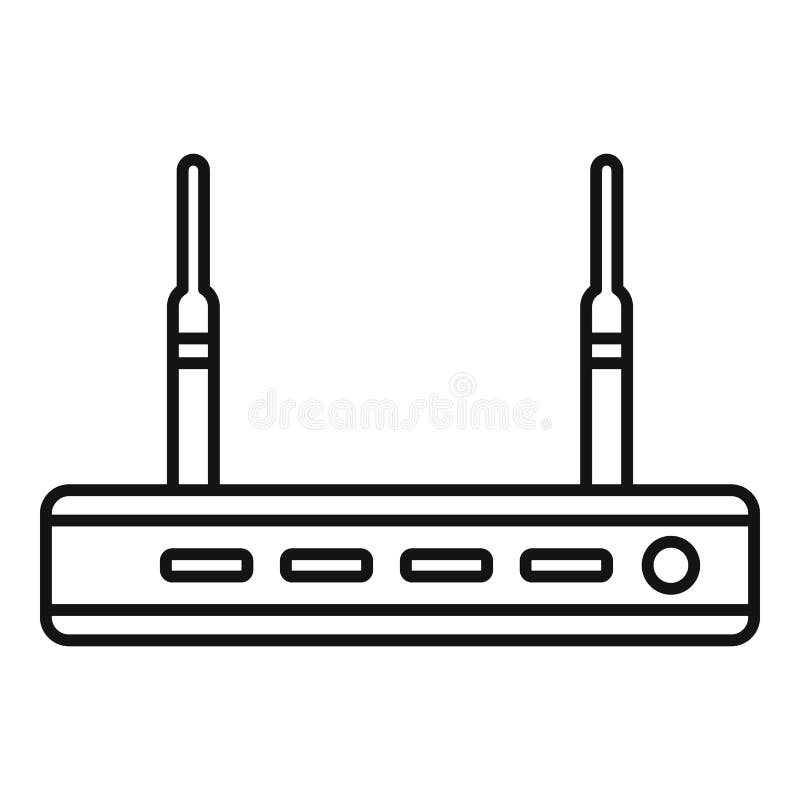 Digital Router Icon, Outline Style Stock Vector - Illustration of ...
