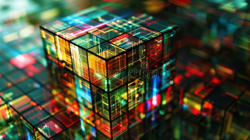 A Digital Rubiks Cube With Each Twist And Turn Creating A Different Encryption Pattern