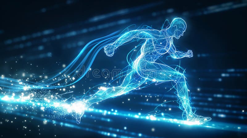 Digital Runner in Motion stock photo. Image of modern - 322031984