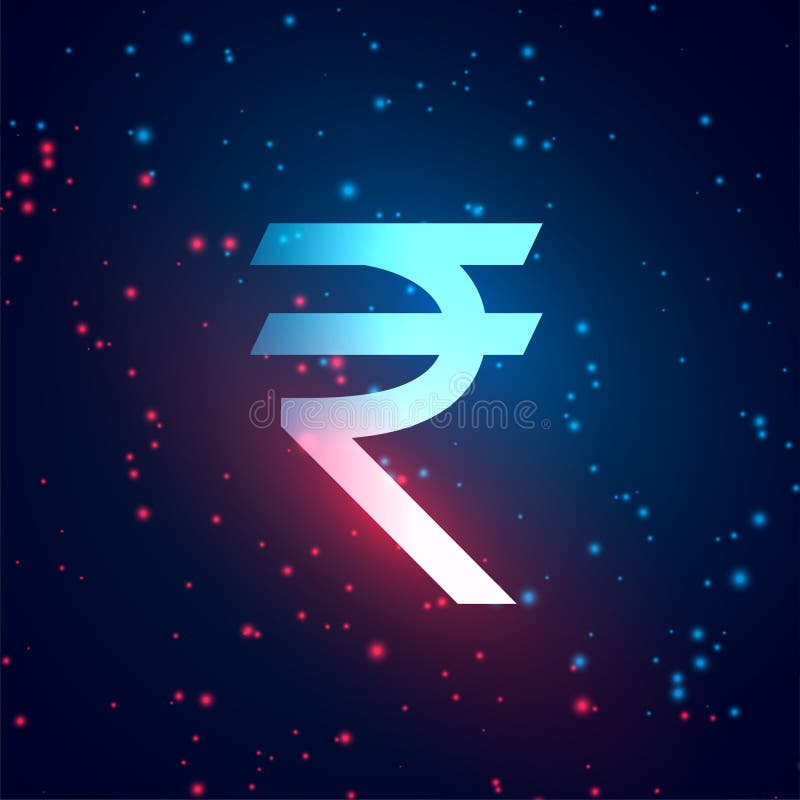 Digital Rupee with Particles and Light Effect Background Stock Vector ...