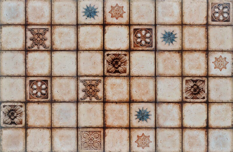 Digital Rustic Mosaic Tile Background. Stock Image - Image of block ...