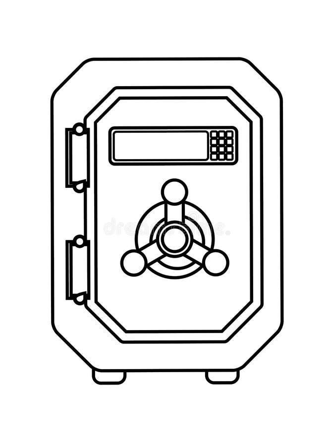 Digital safe box closed stock vector. Illustration of bank - 142735063