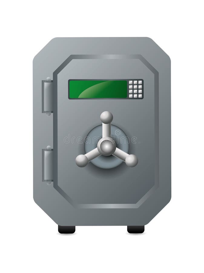 Digital safe box closed stock vector. Illustration of money - 142740779