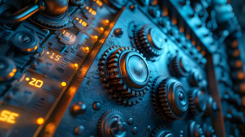 Digital Safe Door with Encrypted Code and Gears Stock Image - Image of ...