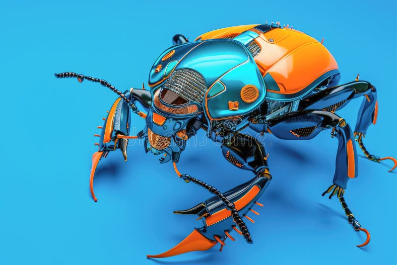 Digital Safety Concept. Close-up View of an Electronic Computer Bug on ...