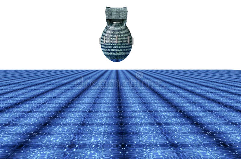Digital Safety Concept Computer Bomb in Electronic Environment, Stock ...