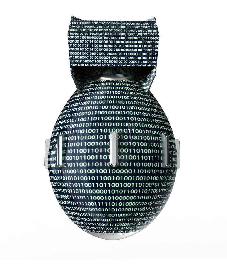 Digital Safety Concept Computer Bomb Isolated White Stock Illustrations ...