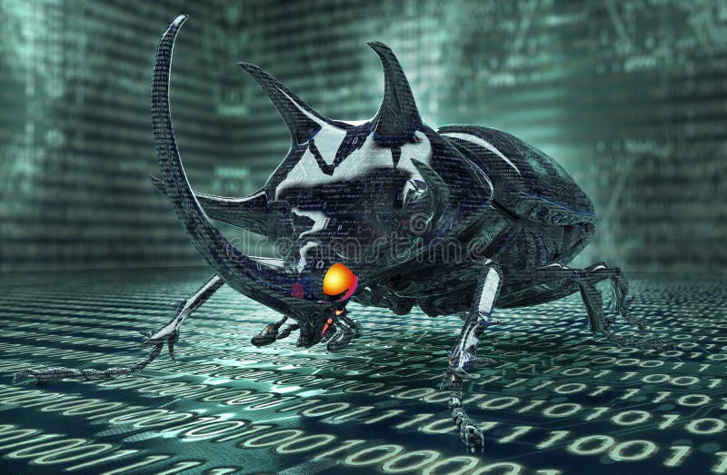 Digital Safety Concept Computer Bug in Electronic Environment Stock ...